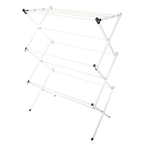 Lavish Home Clothes Drying Rack - Collapsible and Compact for Indoor/Outdoor Use - Portable Rack for Hanging and Air-Drying Laundry (White)