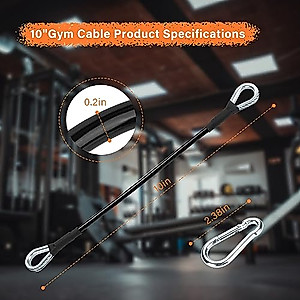ArrogantF 10" Gym Cable Extension Compatible with Bowflex Home Gym Accessories,for LAT/Tricep Pull Down and Leg Extensions Machine