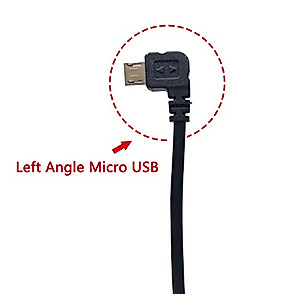 Dash Camera Hard Wire Kit With Left MicroUSB Direct Hardwire Car Charger Cable Kit For HD PRO & Micro USB Dashboard Camera Power Supply Car Charger GPS Car DVR Power Box(Left Angle Micro USB Fuse Kit)