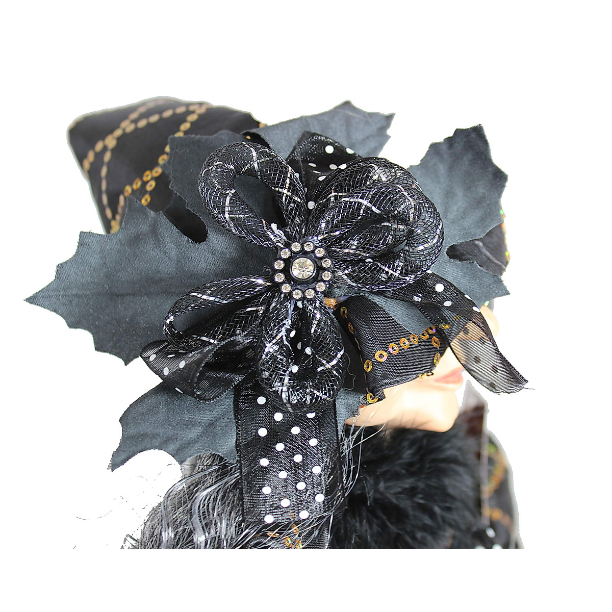 Windy Hill Collection 18" Black Bat & Pumpkin Tabletop Fabric Halloween Fall Harvest Witch Collectible Figure Figurine Plastic Cone Body 911806