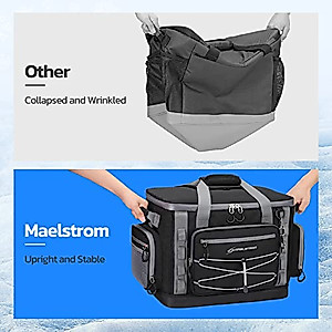 Maelstrom Soft Cooler Bag,Soft Sided Cooler,Insulated Hard-Bottom Beach Cooler,Ice Chest,Large Leakproof Camping Cooler,Portable Travel Cooler for Camping,Grocery Shopping,Black,60 Can
