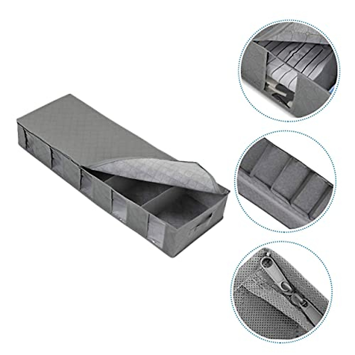 STOBAZA 1pc box Container Bed Bins Storage Quilt Dividers Capacity Clothes Gray Under Bags Non-woven Zipper and Shoe Divider Cloth for with Toys Clothing Practical Case