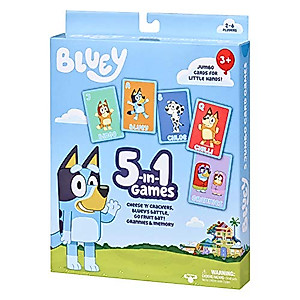 Bluey 5-in-1 Card Game Set - Includes 53 Jumbo Cards