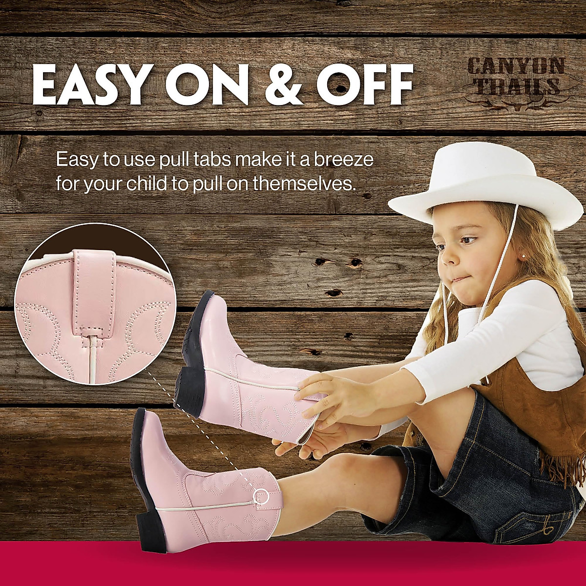 Premium Kids Cowboy Boots - Comfort Fit Toddler Cowboy Boots - Boys and Girls Cowboy Boots Durable & Stylish Western Wear for Young Riders (Brown)