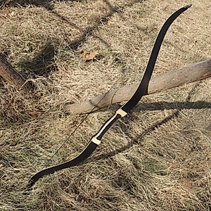 OBTOUTDOOR Black Hunter Recurve Bow 20lbs-55lbs 51Inches Traditional Handmade Wood Recurve Bow for Archery Hunting Recurve Bow