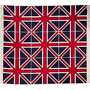 AMORNPHAN 45x40 Inch United Kingdom UK England British National Country Flag Patriotic Printed Cotton Fabric for Patchwork Needlework DIY Handmade Sewing Crafting Home Decoration (9 Small flag size 13"x14")