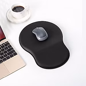 MOLMO Mouse Pad Wrist Support, Ergonomic Mouse Pad with Wrist Rest, Pain Relief Mousepad with Non-Slip Rubber Base, Comfortable Memory Foam Mouse Mat for Office &Home (Black)