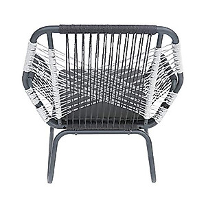 Christopher Knight Home Gloria Outdoor Rope and Steel Club Chairs (Set of 2), Gray/Gray/White