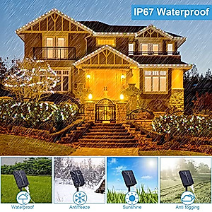 WIND STAR Solar Rope Lights Outdoor, 72FT 200 LED Solar Powered Fairy Lights 8 Modes Solar String Light Decoration for Patio Wedding Stairs,Fence, Garden Swimming Pool Trampoline