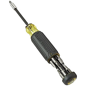 Klein Tools 32303 Multi-Bit Screwdriver / Nut Driver, Impact Rated 14-in-1 Magnetic Screwdriver Set Phillips, Slotted, Square, Combo, Torx