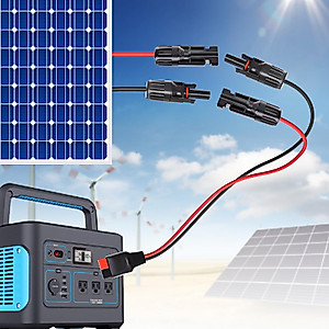 Goupchn 10AWG Solar Panel Cable Kit with 45A Connector Solar Connectors Extension Cable 3.3ft/1m for Portable Solar Generator Power Station, RV