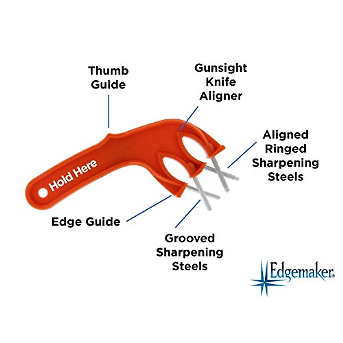 The Edgemaker Knife Sharpener Pro 331- Perfect for Sharpening & Honing any Blade, Durable, Safe & Easy to Use- Orange