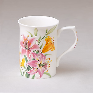 Grace Teaware Bone China Coffee Tea Mugs 9-Ounce, Assorted Set of 4 (Spring Floral)
