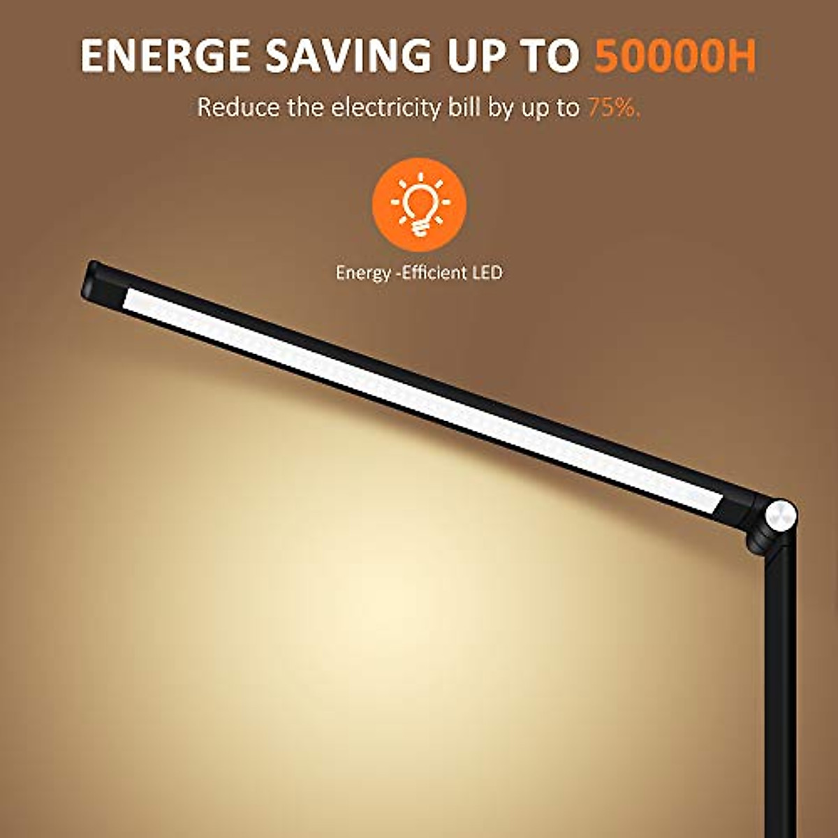 Samuyang LED Desk Lamp with USB Charging Port,Bedroom Eye-Caring Table Lamps,5 Lighting Modes&3 Brightness Levels,Touch Control Dimmable Foldable Office Lamp for Reading,Studying,Working