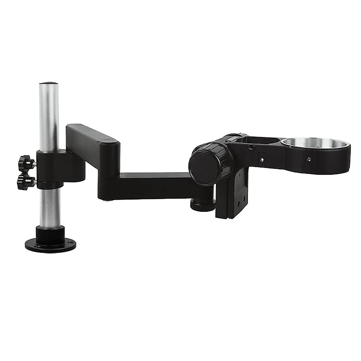 CUREOL Microscope Articulating Arm Rotatable Universal Clamp Stand Stereo Trinocular Microscopio HDMI Camera Lens Phone Repair Tools (Size : 76mm Bk No Clamp)
