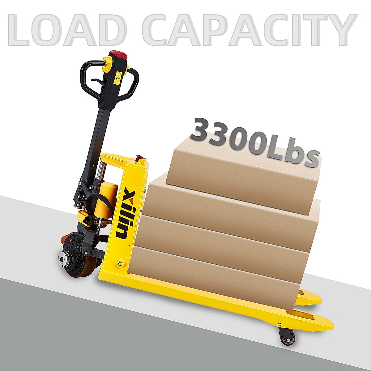 Xilin Electric Powered Pallet Jack 3300lbs Capacity Lithium Battery Mini Type Walkie Pallet Truck 48"x27" Fork Size 2PCs