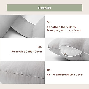 SEEDNUR Pregnancy Pillows U Shaped Full Body Maternity Pillow with Removable Cover 70 Inch Maternity Pillows for Sleeping(Gray)