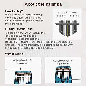 17 Keys Kalimba Mahogany/Acacia Thumb Piano Mbira African Musical Instrument Finger Piano Gifts for Kids and Adults Beginners Teclado Instrumento (Crane, Gradient Brown)
