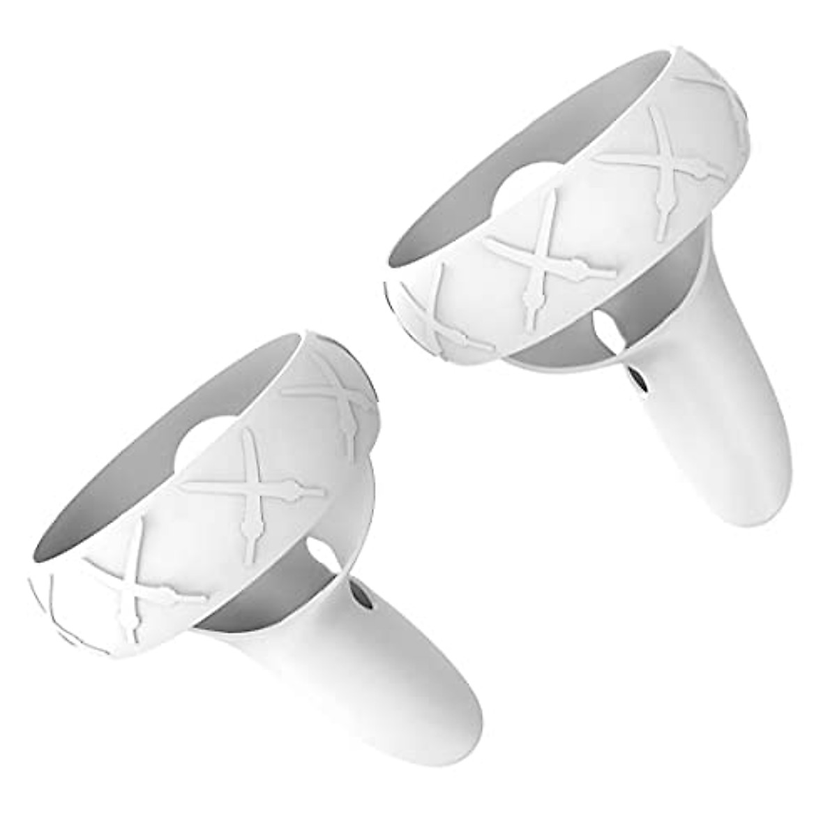 Grip Cover for Oculus Quest 2 Touch Controller Grip Accessories Anti-Throw Handle Protective Sleeve with Adjustable Hand Strap (White 1 Pair)