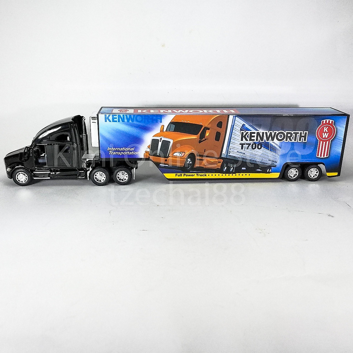 KiNSMART Kenworth T700 Container Truck 1:68 Die Cast Metal Model Toy Truck Black