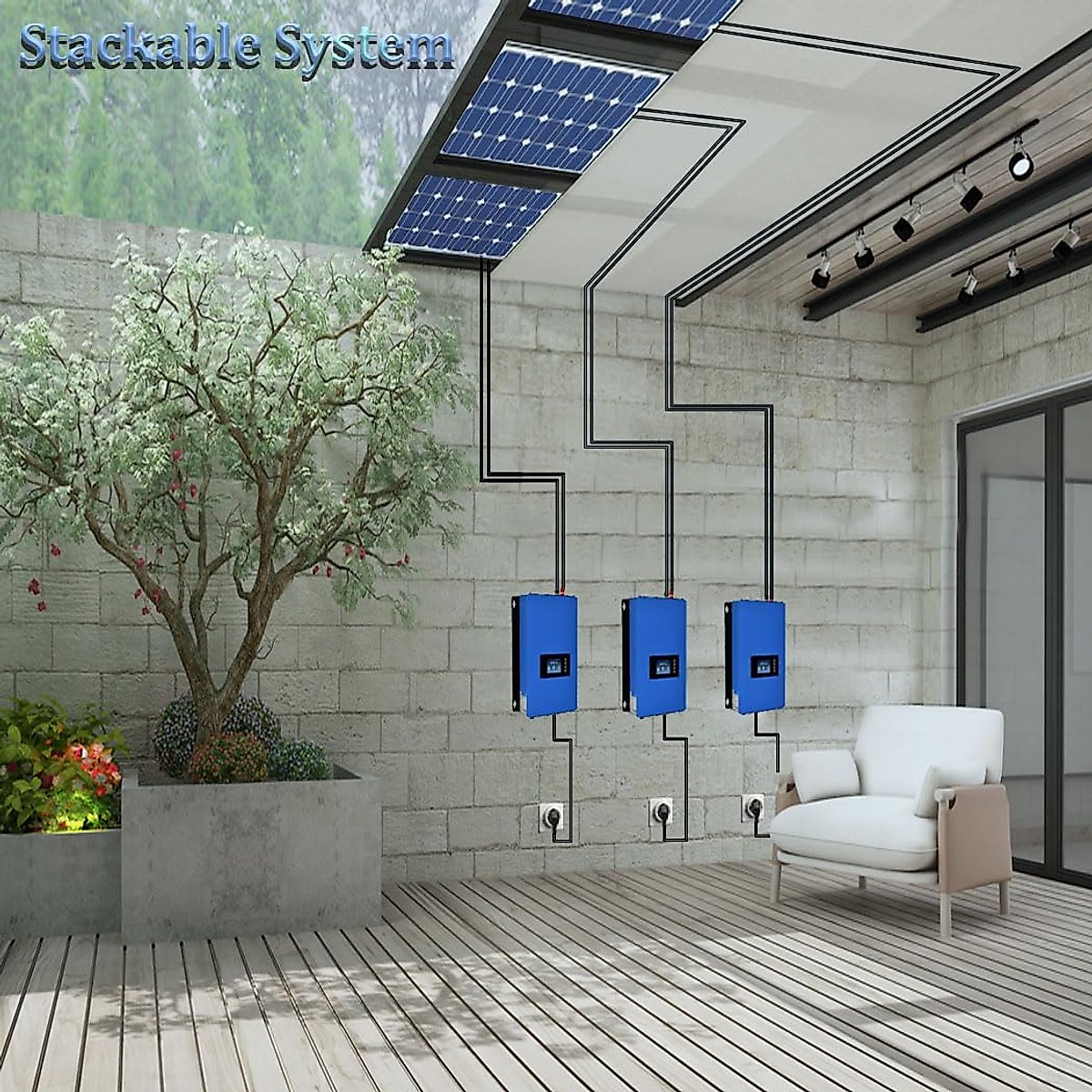 Y&H 2000W Grid Tie Inverter Power Limiter LCD Display DC50-90V Solar Input AC185-265V Output SUN-2000GTIL2-H