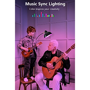 YHW Living Room Floor Lamp Smart Compatible with Alexa&Google, RGB 2700-6500k CCT Dimmable Color Changing for Bedroom Office.