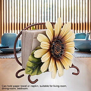 Alvinlite Paper Towel Holder, Sunflower Shape Napkin Holders for Tables, Metal Napkin Storage Cute Tissue Dispenser Cocktail Napkin Stand Perfect for Outdoor Events Kitchen Decor