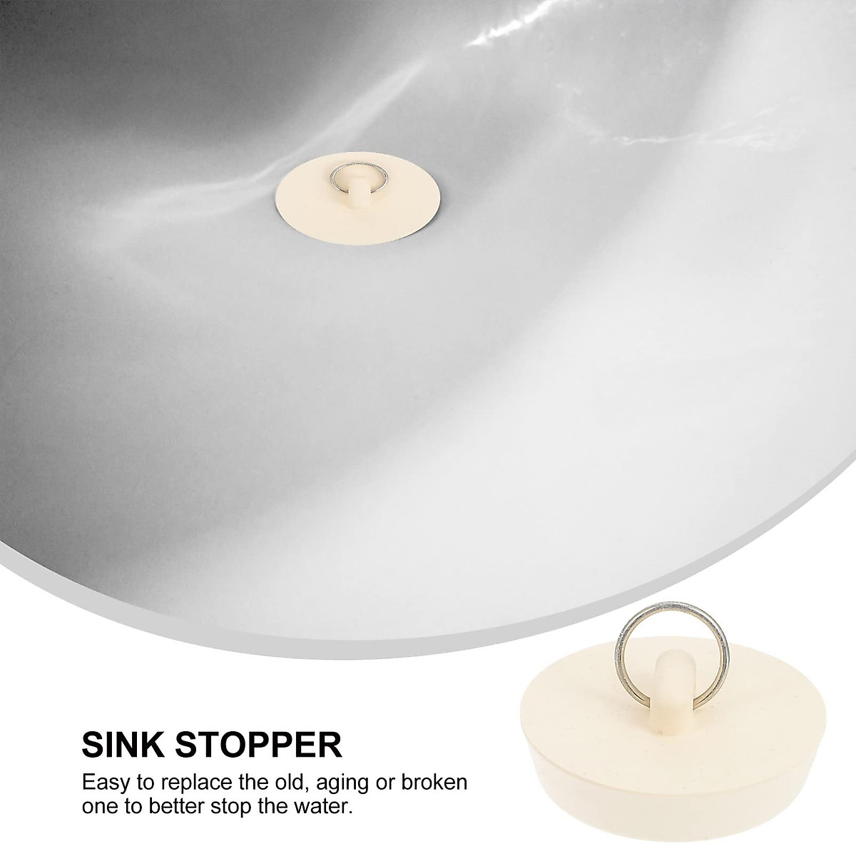 6pcs Rubber Sink Stopper Tub Stopper Kitchen Sink Stopper Drain Stopper Tub Drain Parts Bathroom Bath Stopper Bath Plugs Kitchen Sink Plug Sink Water Stopper Bathtub Plugs