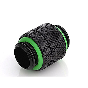 Bitspower G1/4" Male to Male Extender Fitting (14mm), Rotary, Matte Black