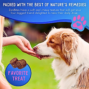 ZenBites Organic Allergy Vitamin Chews Anti Itch Supplement Dog Allergy Relief for Skin & Seasonal Allergies Omega 3 Probiotics for Dogs Salmon Oil Blend with Vitamin C Turkey - 120 Count