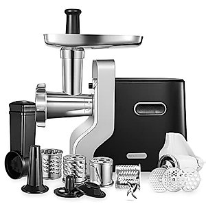 Meat Grinder Heavy Duty, 3000W Max Ultra Powerful, 5 in 1 HOUSNAT Multifunction Electric Meat Grinder, Sausage Stuffer, Slicer/Shredder/Grater, Kubbe & Tomato Juicing Kits, Home Kitchen Use