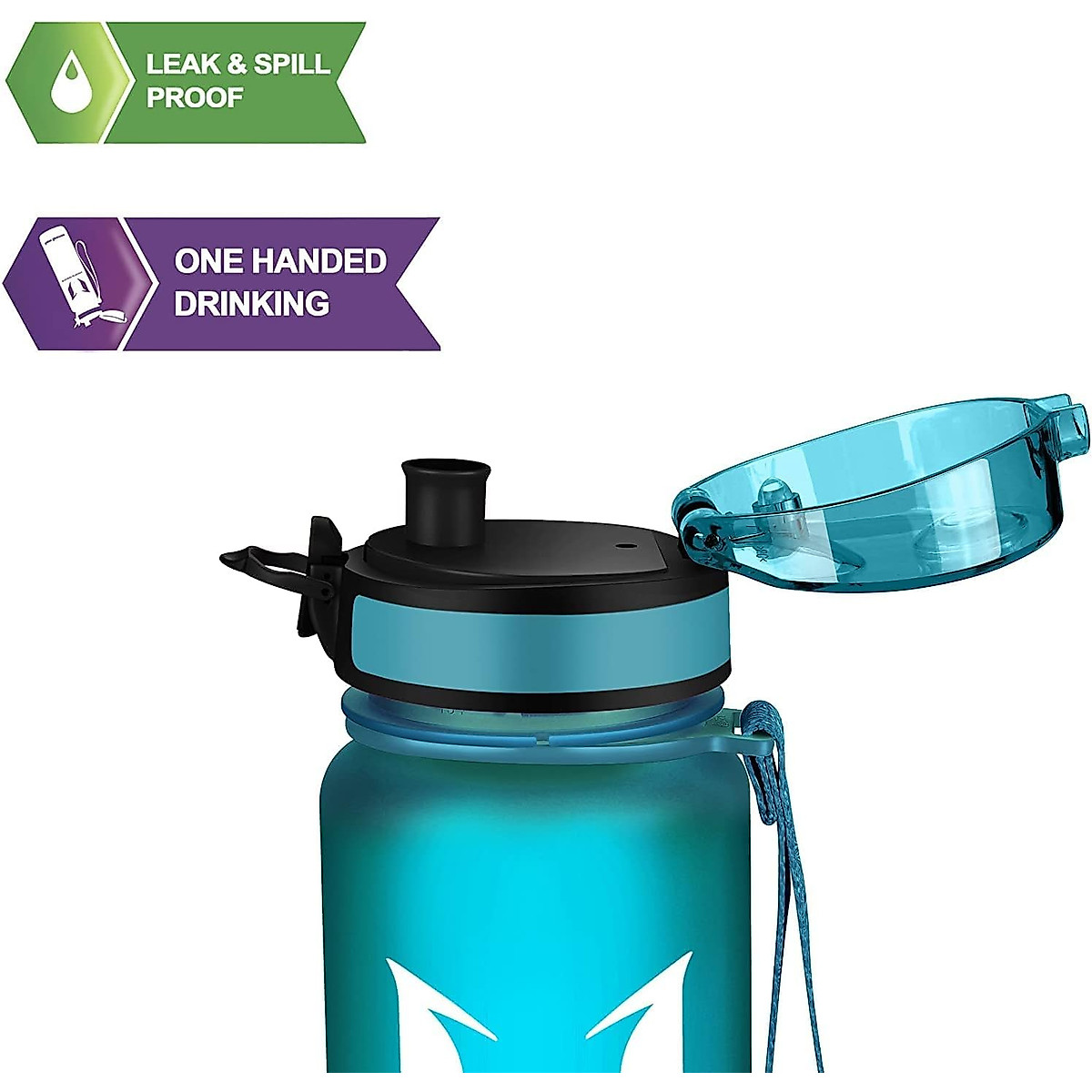 Super Sparrow Water Bottle - 17 oz - BPA & Toxic Free Tritan Water Bottles - One Touch Opening - Leak-proof Plastic Bottle - Kids Water Bottle for Office, Gym, Outdoor, Sports