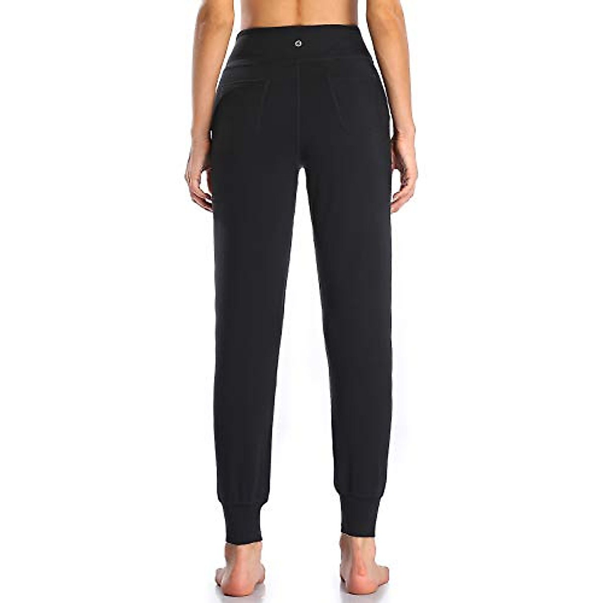 MOVE BEYOND Women's Buttery Soft Yoga Joggers 4 Pockets High Waist Lightweight Sweatpants Running Lounge Pants, Black, M