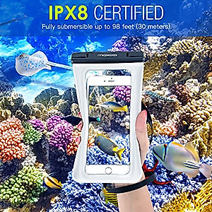 MoKo Floating Waterproof Phone Pouch [3 Pack], Floatable Phone Case Dry Bag with Lanyard Armband Compatible with iPhone 13/13 Pro Max/iPhone 12/12 Pro Max/11 Pro, X/Xr/Xs Max,8, Samsung S21/S10/S9