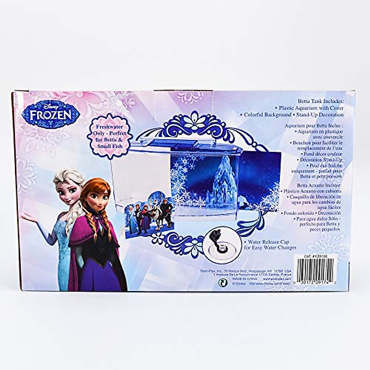 Officially Licensed Disney's Frozen Themed Betta Tank from Penn Plax: Perfect for Betta Fish, This Small Tank is Perfect for Fans of Frozen! Small 0.7 Gallon Tank (FZR108), Blue