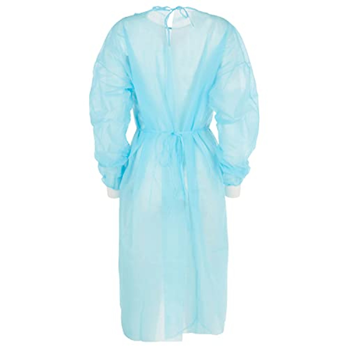Nobles Universal Size Blue Disposable Isolation Gowns - Latex-Free Gown is Fluid Resistant with Knitted Cuffs - Medical & PPE Gowns - Ideal Safety Protection for Women & Men (Case of 50)