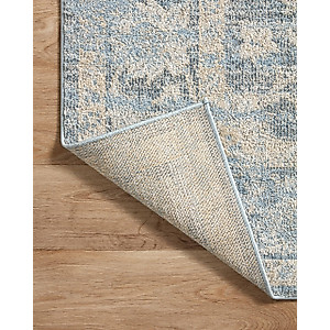 Loloi Odette Collection 5'-3" x 7'-9" Area Rug in Sky/Beige - Designer Long Runner Rug, Neutral Runner Rug for Hallways & Entryways, High-Traffic Area Rug