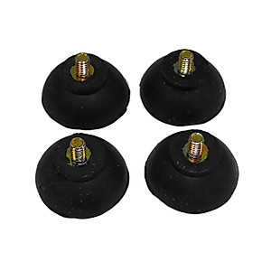 JL Missouri Parts 4X #8-32 1/4" Screw in 1" Rubber Suction Cups, 7/16" Tall, Made in USA Foot Isolator
