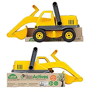 Lena Eco Active Backhoe - Durable UV-Protected Plastic & Noise-Canceling Tires, Enhances Fine Motor Skills, European Quality