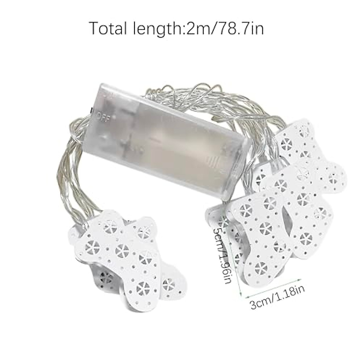 LED Silver Wire Fairy String Lights 6.56Ft 10LED Christmas String Lights Battery Box String Lights for Christmas Tree Room Bedroom Décor