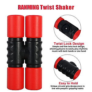 RANMING Twist Shaker 3PCS Double Row Shakers Percussion Instruments Set Medium Volumelatin Latin Percussion Instruments for Studio,Band,Drummers(Yellow-Blue-Red)