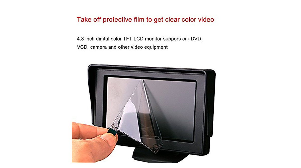 B-Qtech 4.3 inch Backup Camera Monitor for Car and Truck Safety
