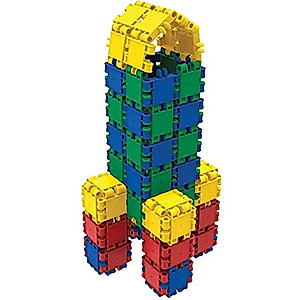 Clics Basic Set of 377 Pieces, Construction Toys for 3 Year Old Boys and Girls, rollerbox of Blocks to Learn Shapes and Colors, Educational STEM Toys. No BPA, PVC. Dishwasher Safe, Recycled Plastic.