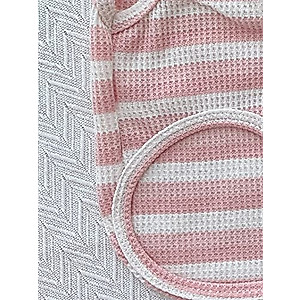 QWINEE Striped Dog Tank Top Cute Sleeveless Puppy Clothes Dog Shirt Breathable Casual Pet Vest for Small Medium and Large Cats Dogs Kitten Pink and White S