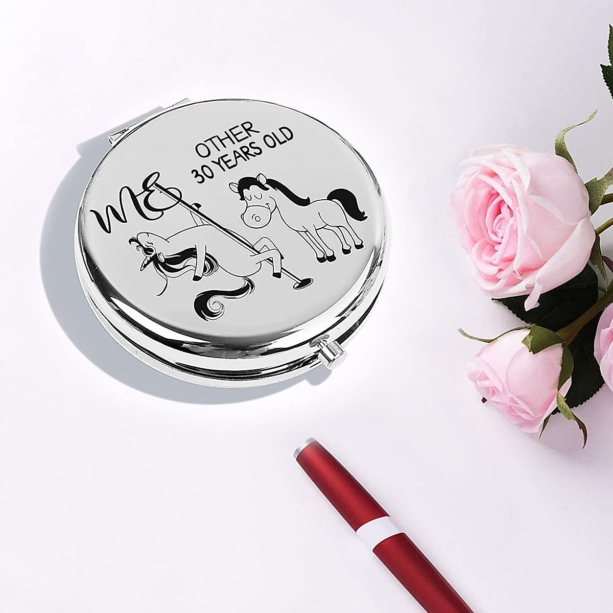 30th Birthday Gifts for Her,30th Birthday Gifts for Women,30 Year Old Birthday Gifts for Women,30th Birthday Makeup Bag,30th Birthday Cosmetic Bag Pouch,30th Birthday Makeup Mirror