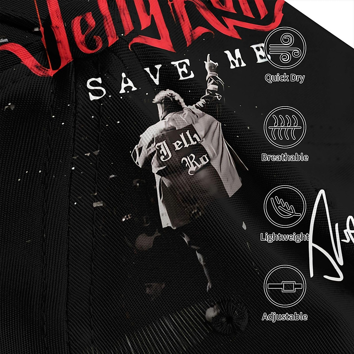 Kingscom Jelly Singer Roll Hat Curved Brim Baseball Cap Adjustable Snapback Cap for Men and Women Black