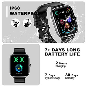 Smart Watch Full Touch Smart Watches for Android iOS Phones Compatible (Answer/ Make Call) Smart Fitness Tracker Watch for Women Man IP67 Waterproof Smartwatch with Sleep/Heart Rate/Blood Oxygen/Step