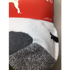 PUMA Mens No Show Low Cut Moisture Control Sport Socks (Shoe Size 7-11) - White - 12 Pack