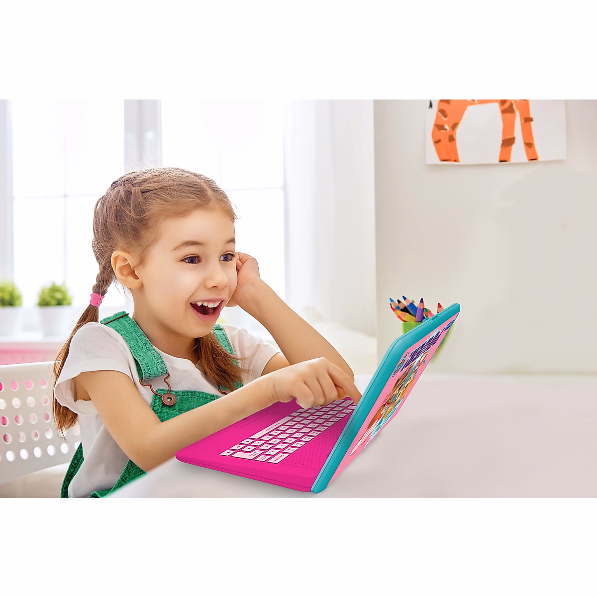 Lexibook, Paw Patrol, Educational and Bilingual Laptop in English/Spanish, Toy for Children with 124 Activities to Learn, Play Games and Music, Pink, JC598PAGi2