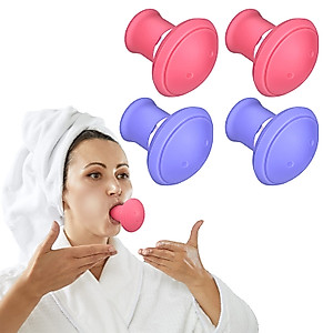 4 Pieces Double Chin Exerciser Face Exerciser Double Chin Breathing Device Face Neck Toning Exerciser Face Slimming Trainer Tool for Women Lift Skin Slim and Tone Face, Helps Reduce Stress